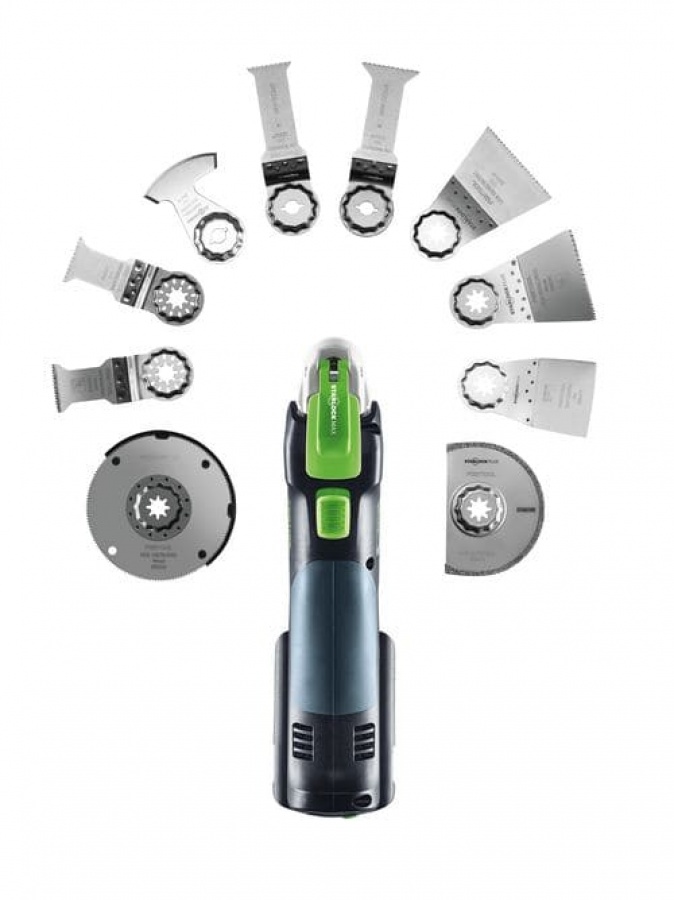 Festool OSC 18 E-Basic-Set Utensile multifunzione Vecturo con accesori ...