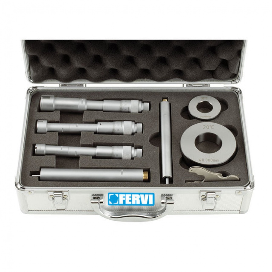 Fervi M019/40/100 Assortimento micrometri a tre punte per interni e ...