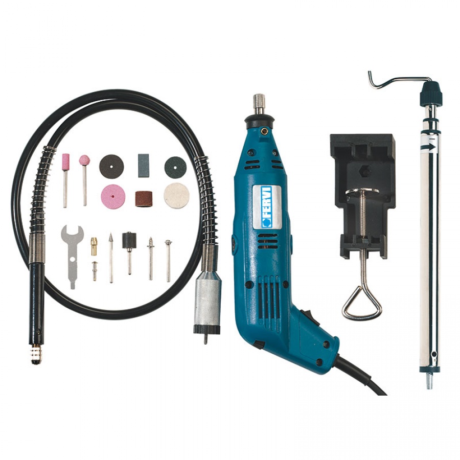 Fervi 0568 Mini smerigliatrice con utensili ed albero flessibile ...