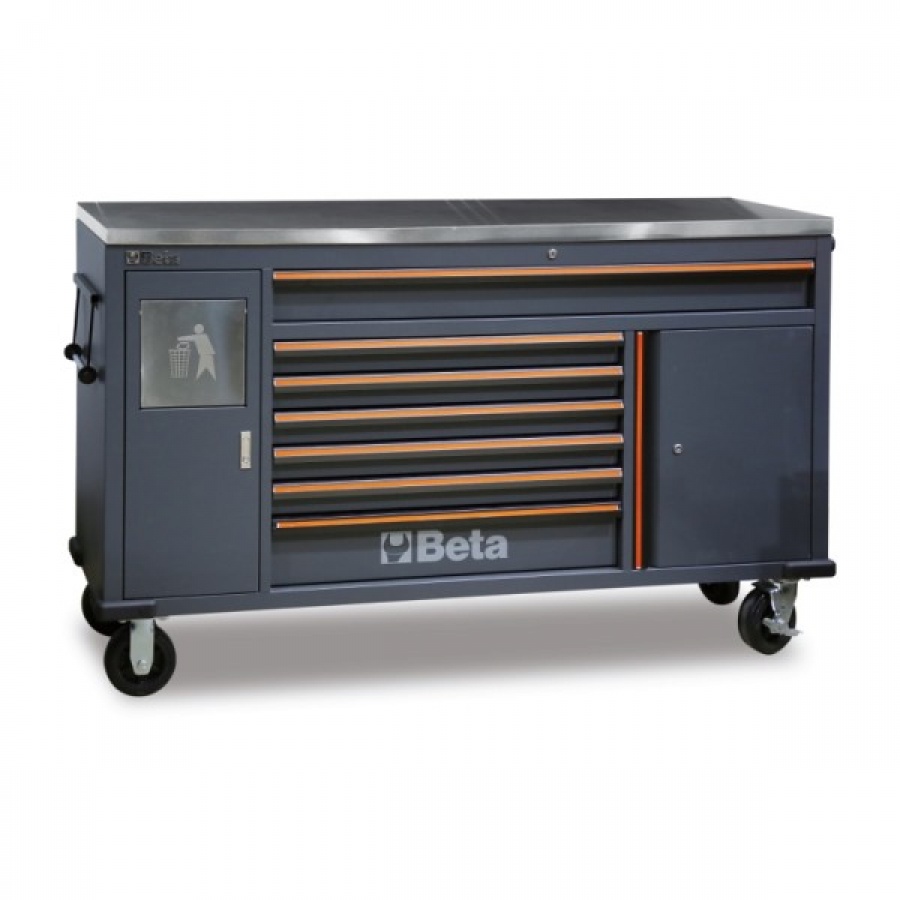 Beta C45PRO 2.0 MWS/X Cassettiera mobile Work Station 7 cassetti con piano Inox | Ferramenta ...