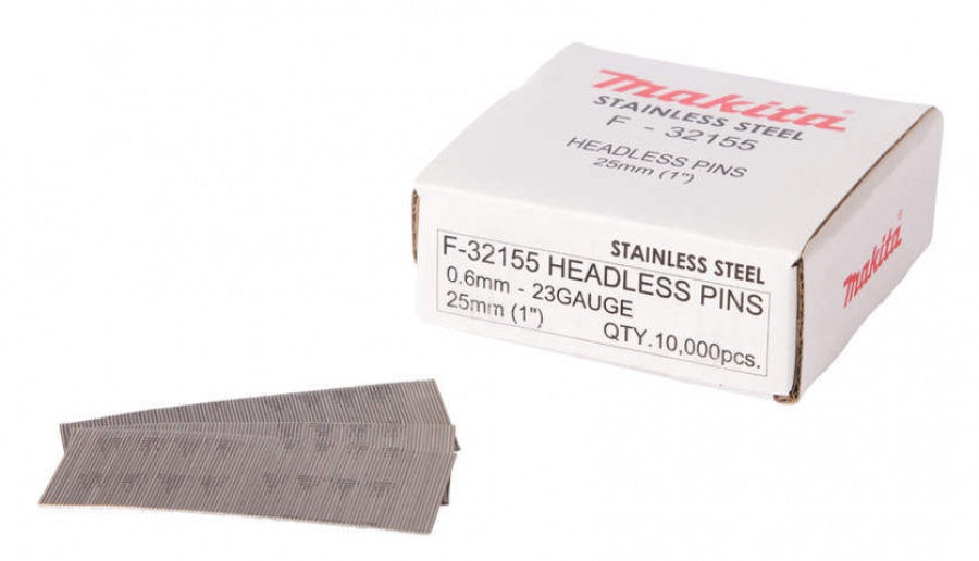 Makita F-32155 Spilli 0,6x25 mm 23 Gauge in acciaio Inox 10.000 Pz ...