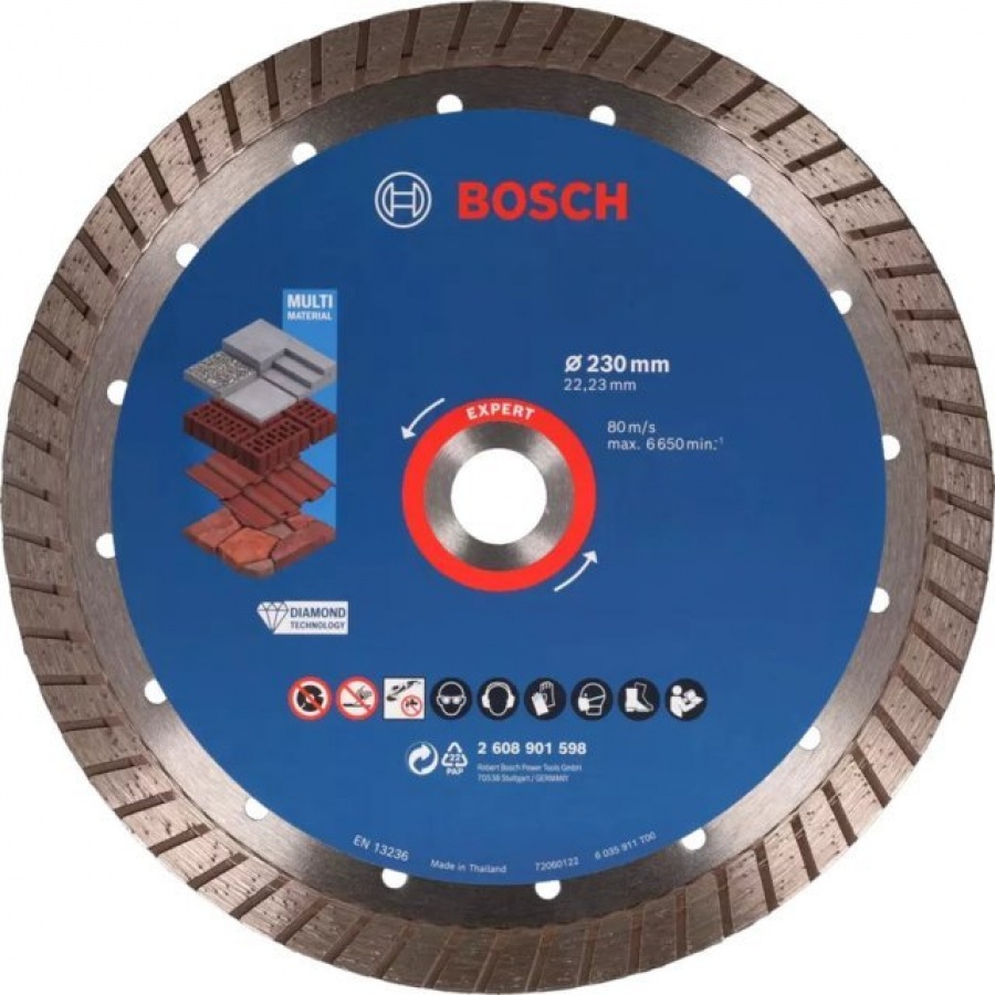 Bosch MultiMaterial Turbo Disco diamantato Expert per smerigliatrice 230 mm | Ferramenta Carozzi ...